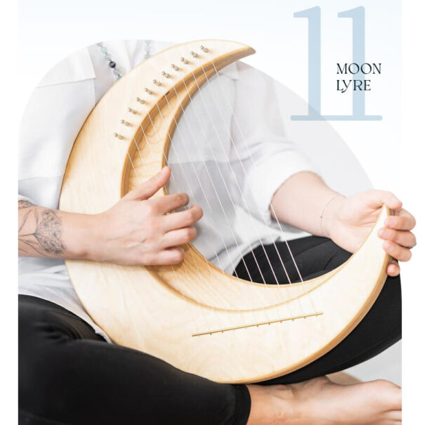 Hluru Lyre Harp 15 Strings Moon Design - Music Instruments ...